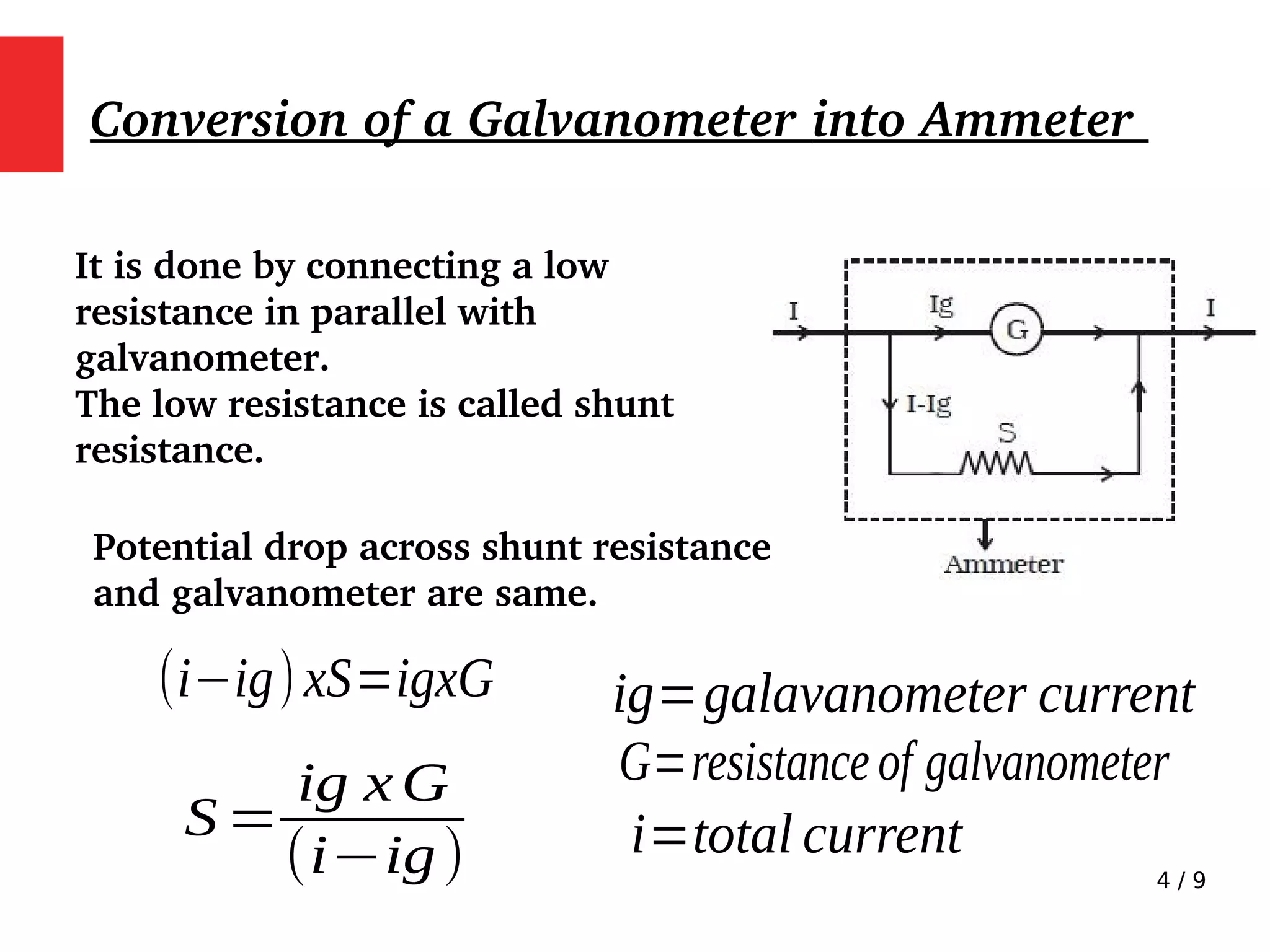 .conversion of galvanometer | PDF