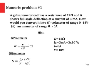 .conversion of galvanometer | PDF