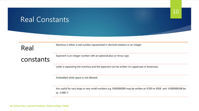 Constants in C | PPTX | Computing | Technology & Computing
