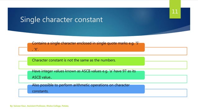 Constants in C | PPTX | Computing | Technology & Computing
