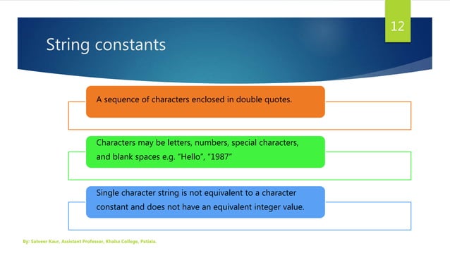 Constants in C | PPTX | Computing | Technology & Computing