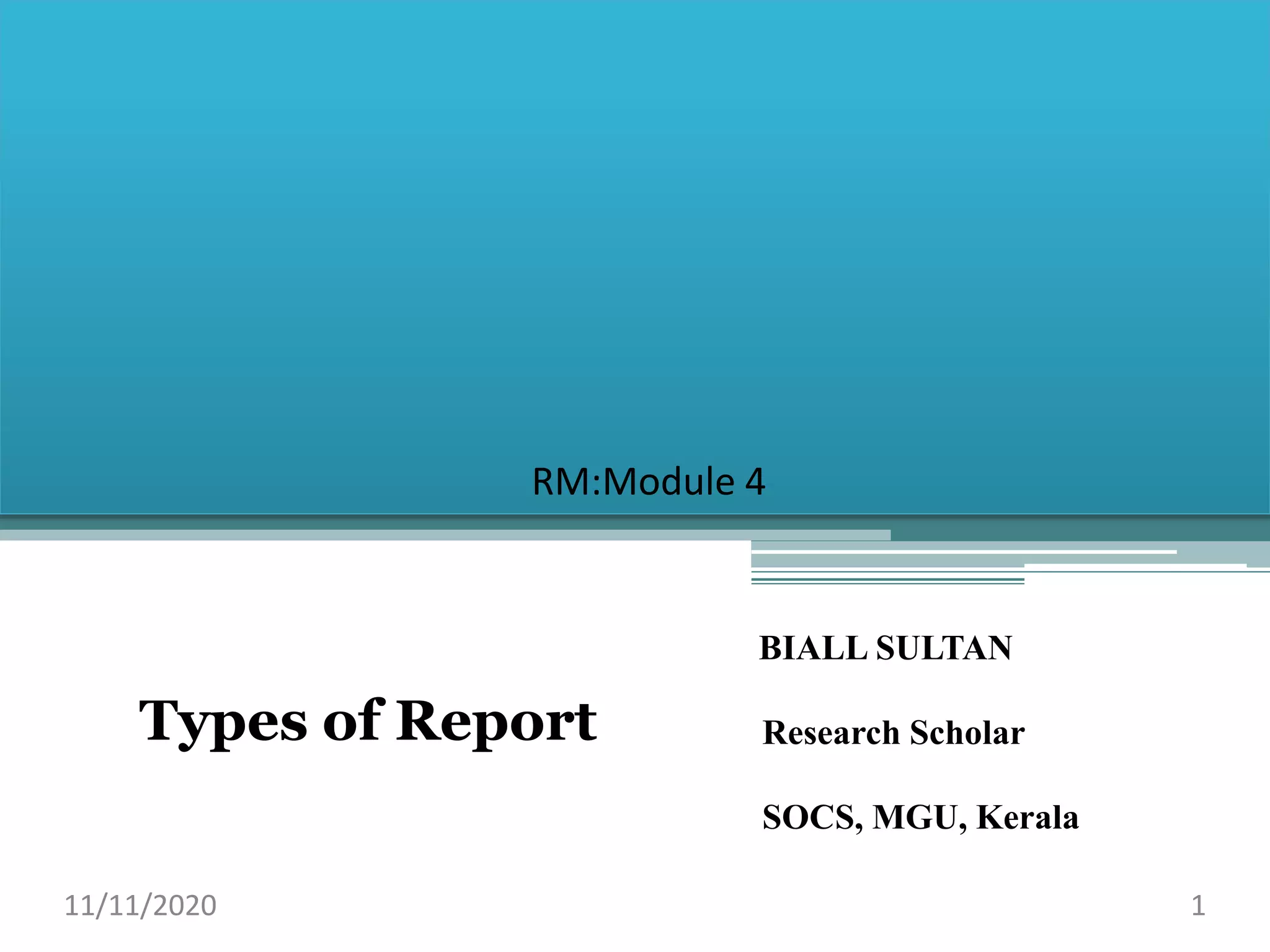 Research Methodology report writing | PPTX