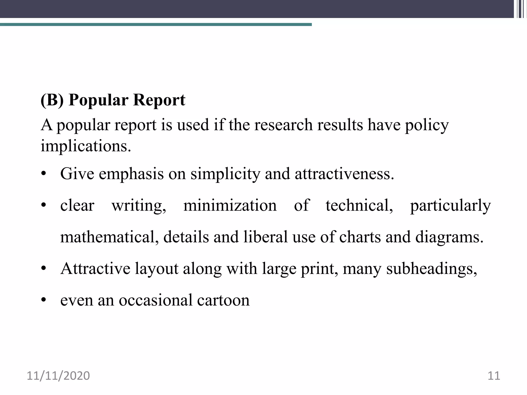 Research Methodology report writing | PPTX