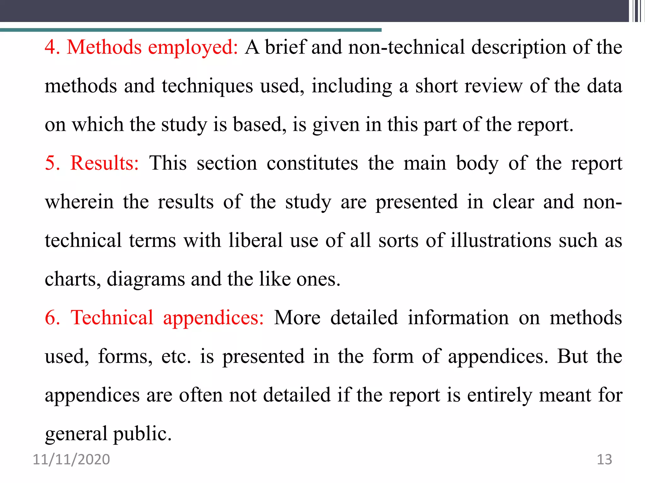 Research Methodology report writing | PPTX