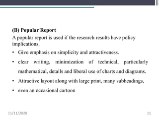 Research Methodology report writing | PPTX