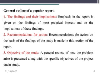 Research Methodology report writing | PPTX