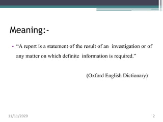 Research Methodology report writing | PPTX