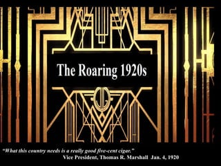 1920s America: Flappers, Prohibition, and a Changing Culture | PPT