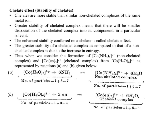Chelates and chelate effect | PDF