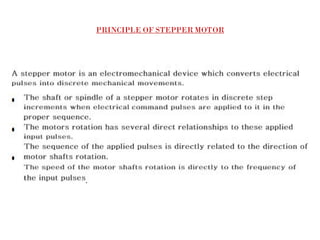 stepper motor, Working principal Construction Types Advantages an ...