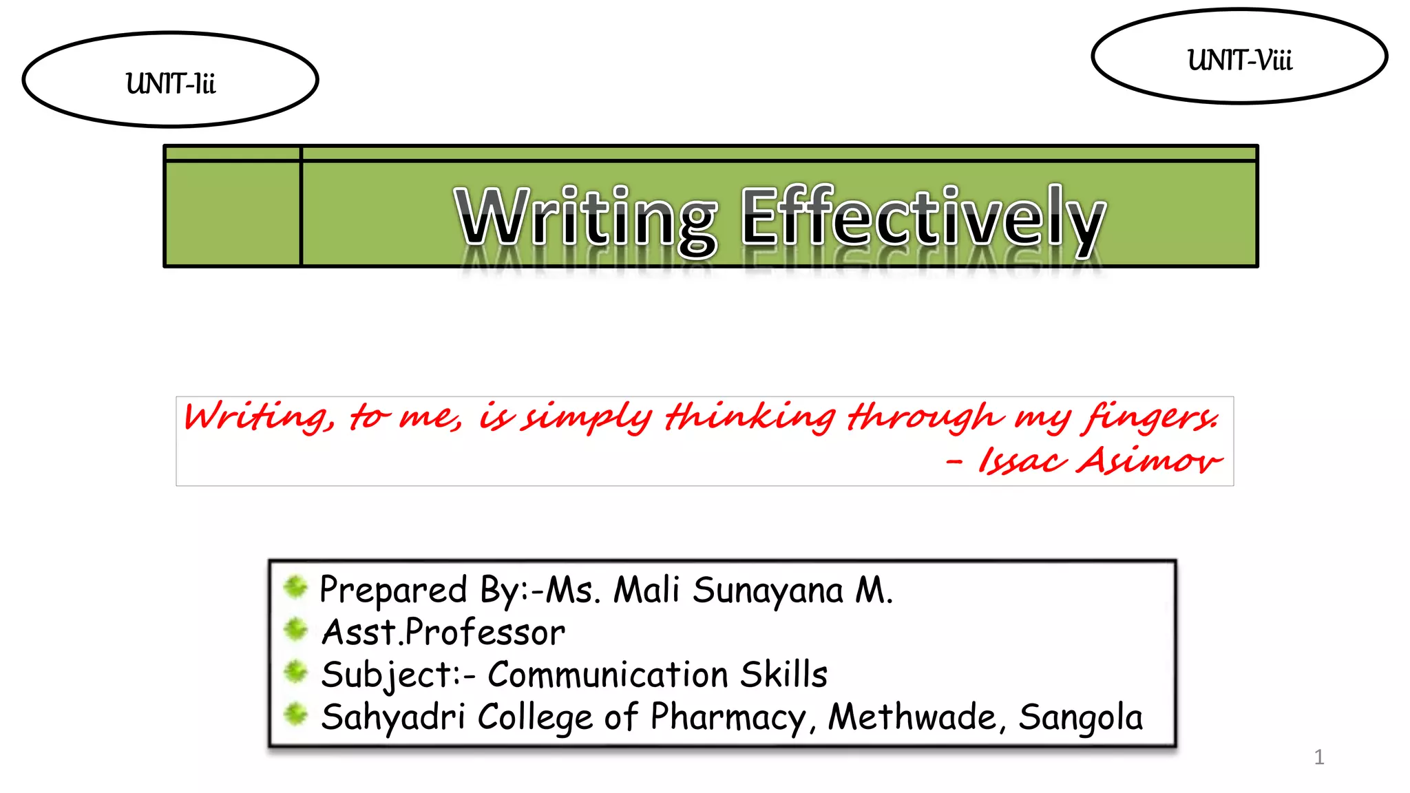 Writing Effectively | PPT