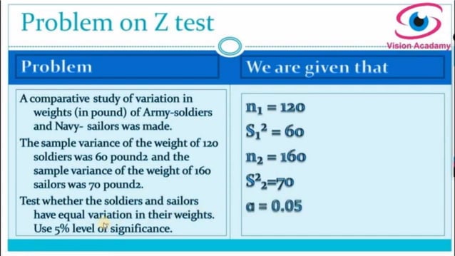 Z - Test - For Two Population Variance | PPTX