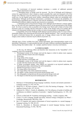 Psycholinguistic conditions in vocabulary acquisition | PDF