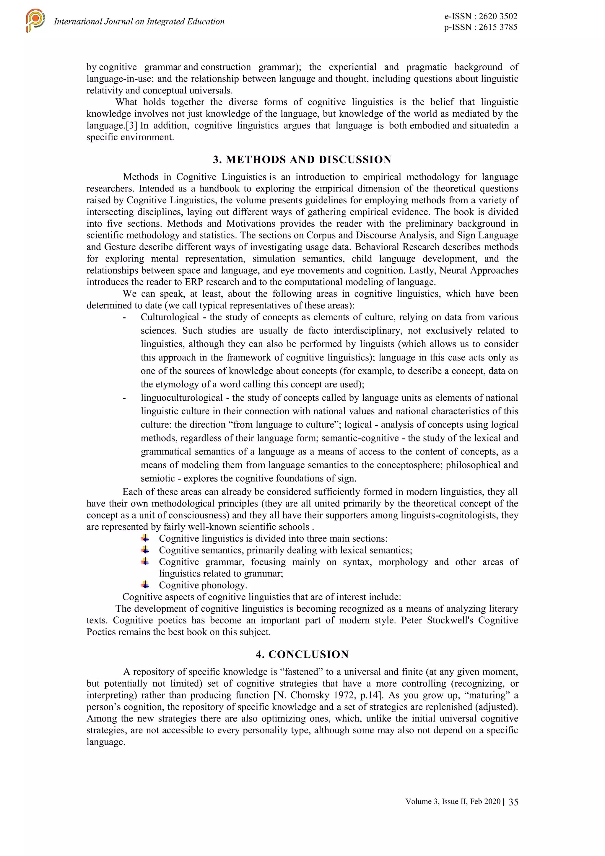 Methods in cognitive linguistics | PDF