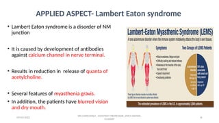 8. NM Myasthenia gravis,Lambert eaten syndrome,NM stimulators, NM ...