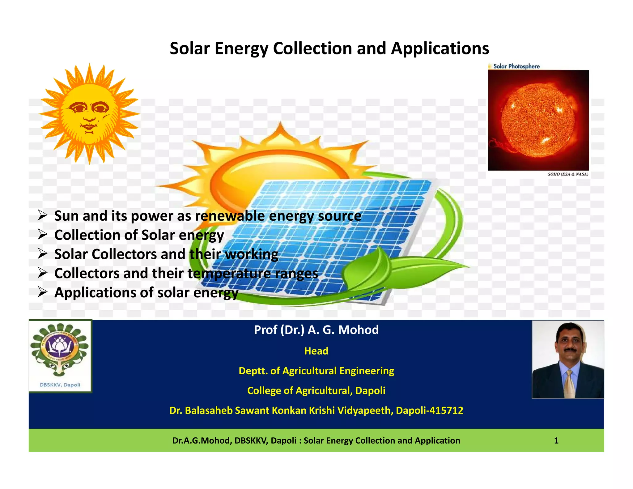solar energy collection and applications | PDF
