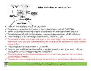 solar energy collection and applications | PDF