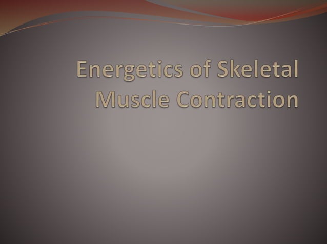 Energetics of Skeletal Muscle Contraction | PPTX
