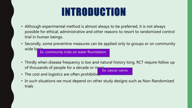 Non Randomised Control Trial | PPTX | Medical Health