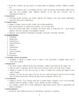 Defense mechanism | DOCX | Mental Health | Diseases and Conditions