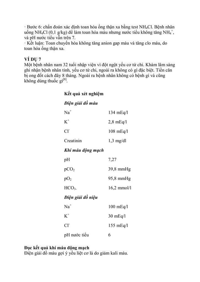 MỘT VÀI VÍ DỤ KHÍ MÁU ĐỘNG MẠCH | PDF