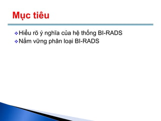 BI - RADS - SIÊU ÂM VÚ | PDF
