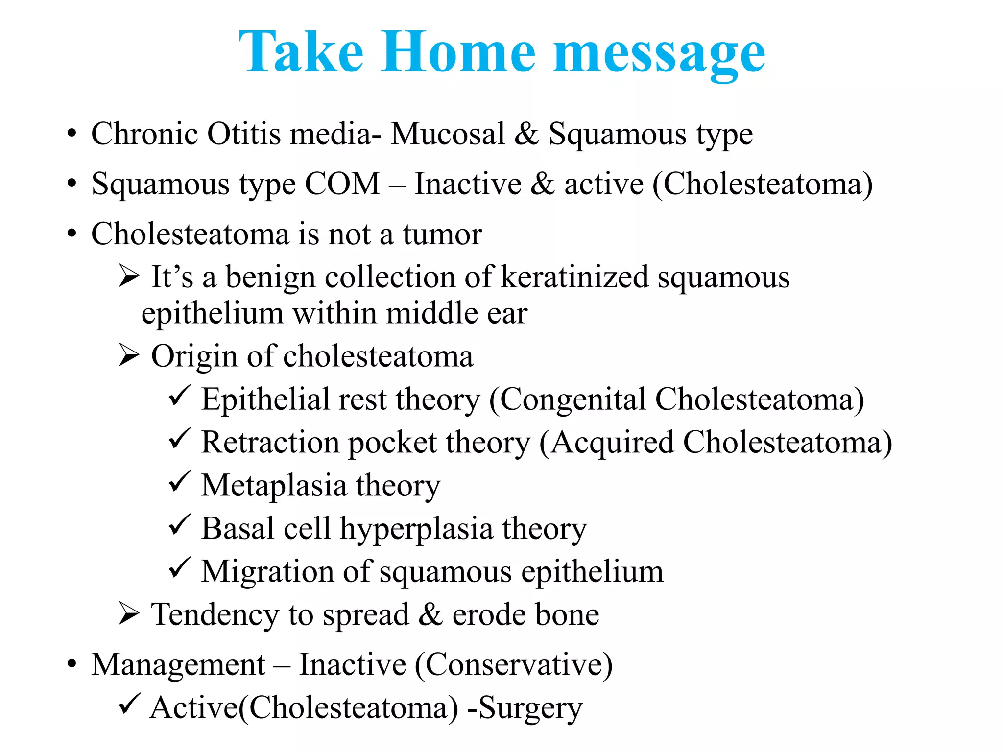 Cholesteatoma | PPTX