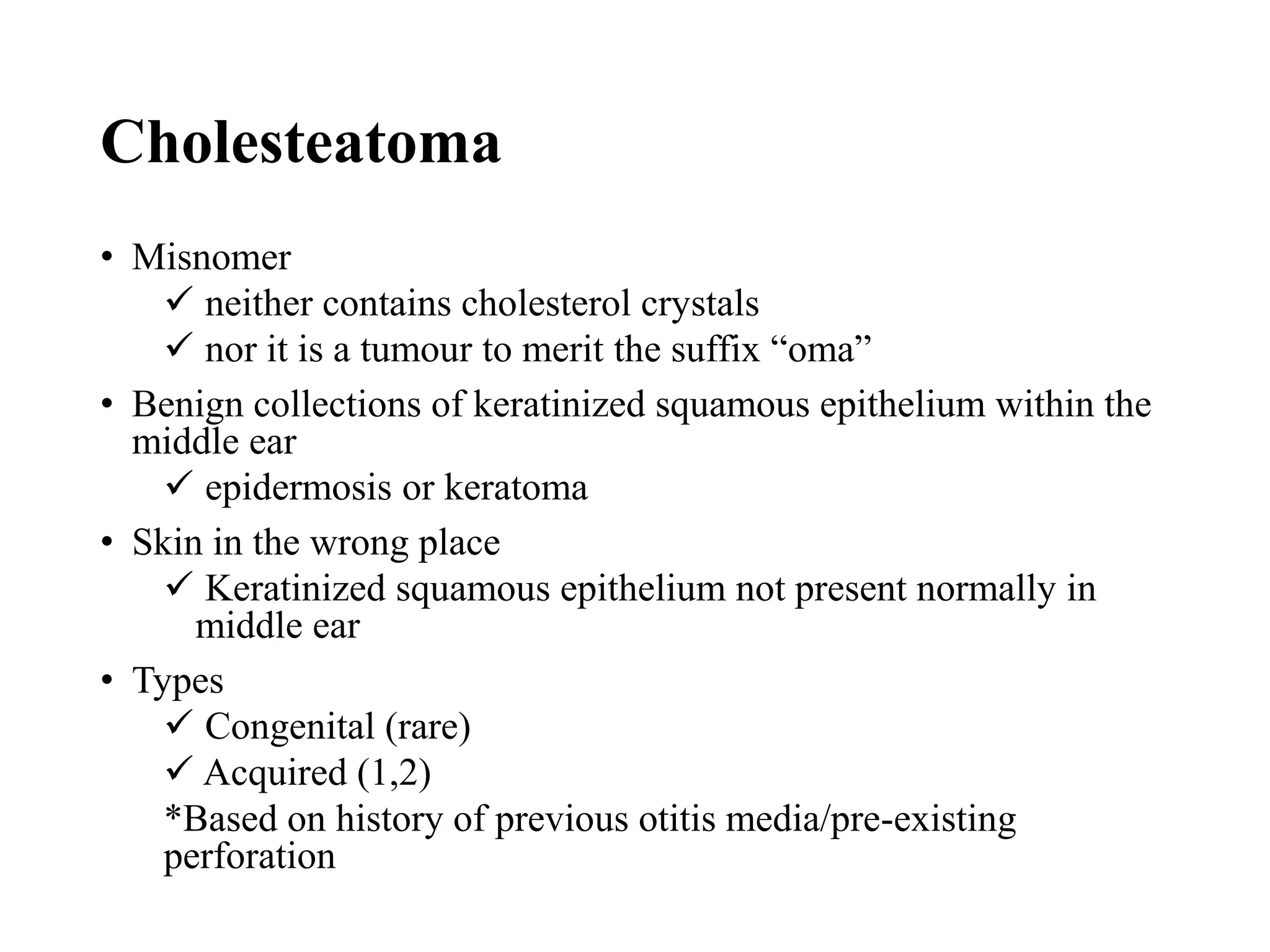 Cholesteatoma | PPTX