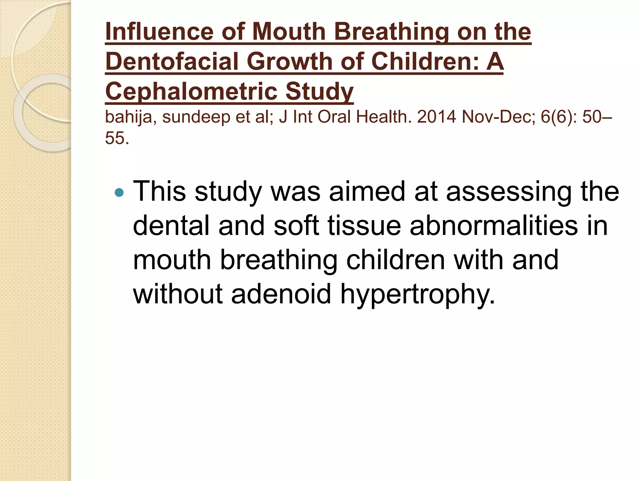 FUNCTIONAL INFLUENCES ON OROFACIAL DEVELOPMENT | PPTX