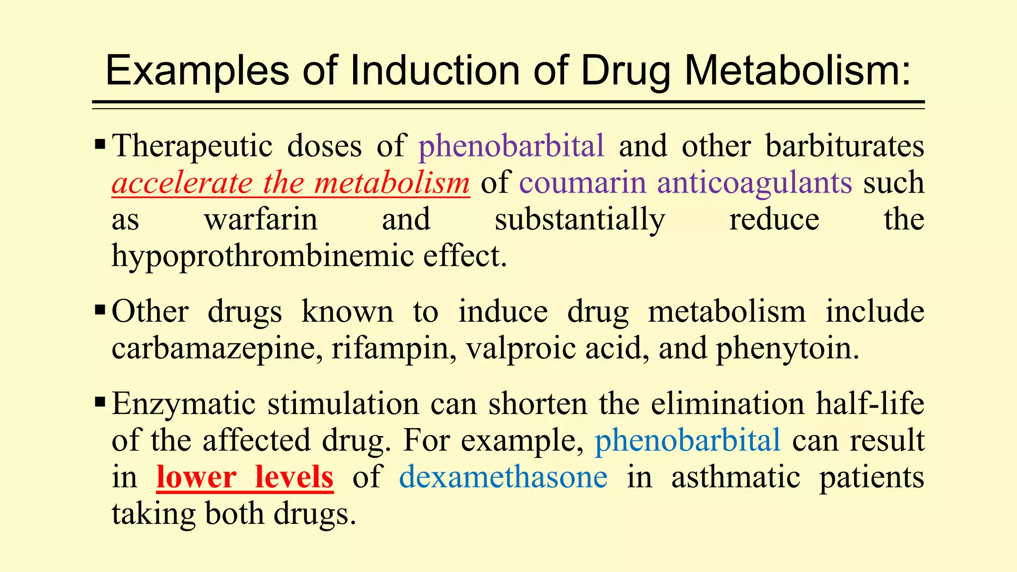 Inhibition and induction of drug metabolism | PDF