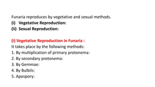 8. Vegetative and sexual reproduction in funaria | PPTX