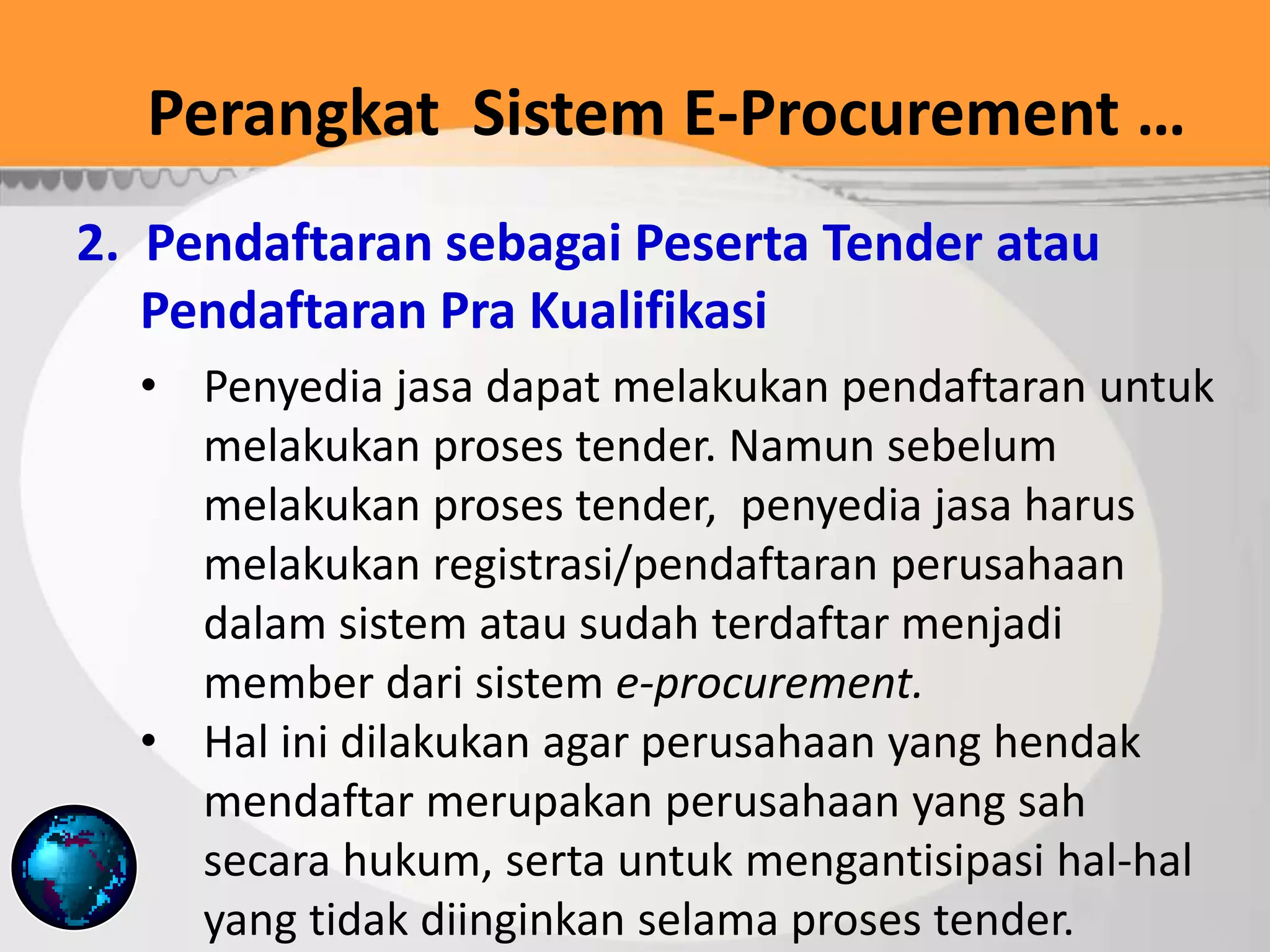 e-Procurement Implementation _Materi PENGADAAN BARANG/JASA | PPTX