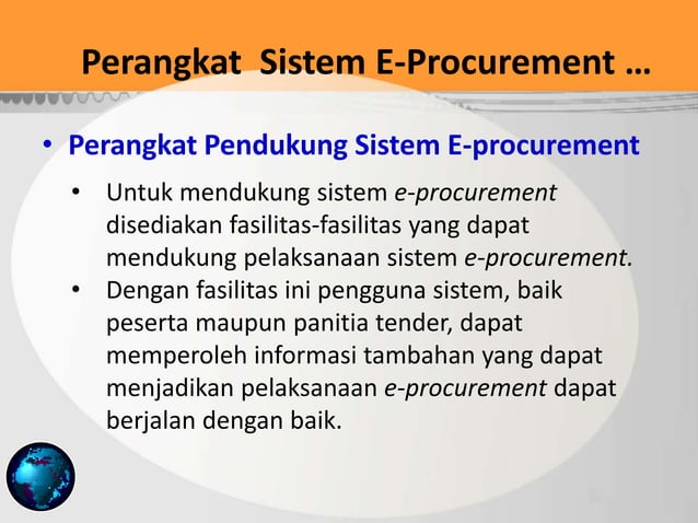 e-Procurement Implementation _Materi PENGADAAN BARANG/JASA | PPTX