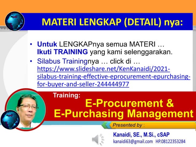 e-Procurement Implementation _Materi PENGADAAN BARANG/JASA | PPTX