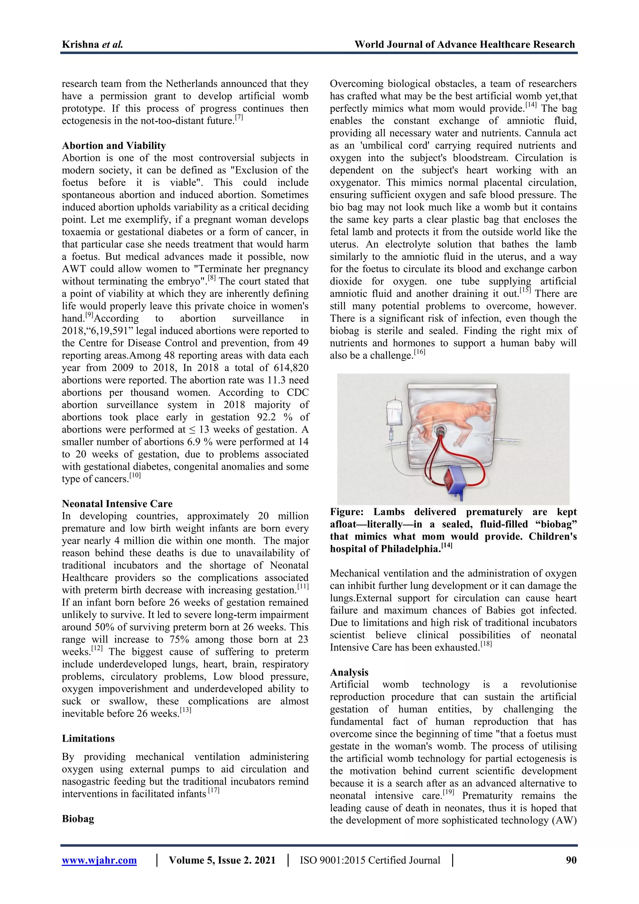 ECTOGENESIS: ARTIFICIAL WOMB TECHNOLOGY – A WOMEN’S BEYOND CHOICE | PDF