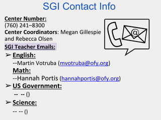 SGI Orientation and Expectations | PPTX