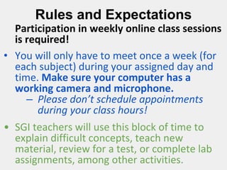 SGI Orientation and Expectations | PPTX