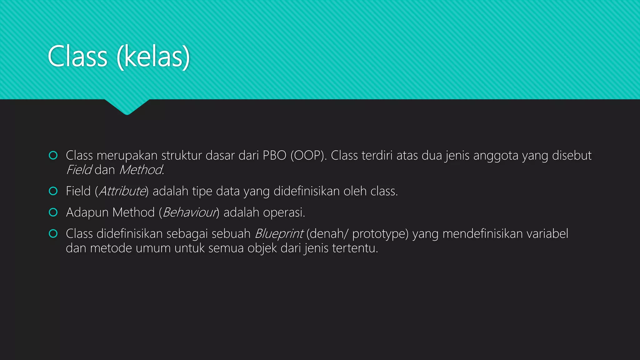 8. konsep class, object dan method | PPTX
