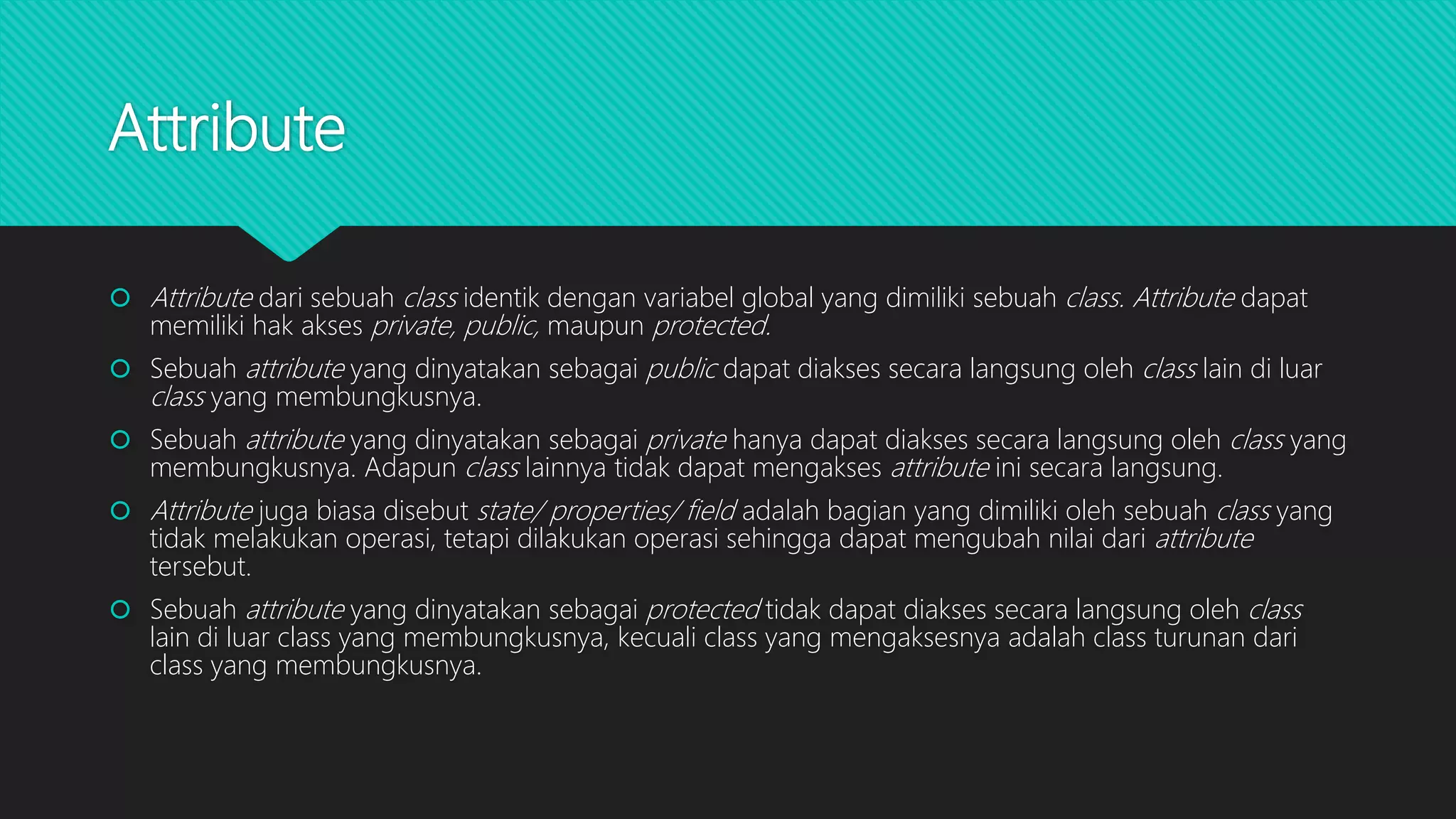 8. konsep class, object dan method | PPTX
