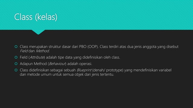 8 Konsep Class Object Dan Method Pptx 9783