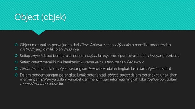 8. konsep class, object dan method | PPTX
