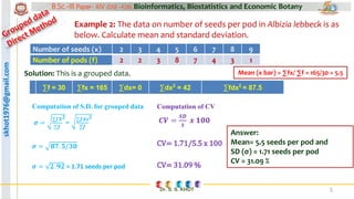 8. Biostatistics standard deviation and coefficient of variation for grouped data | PPTX
