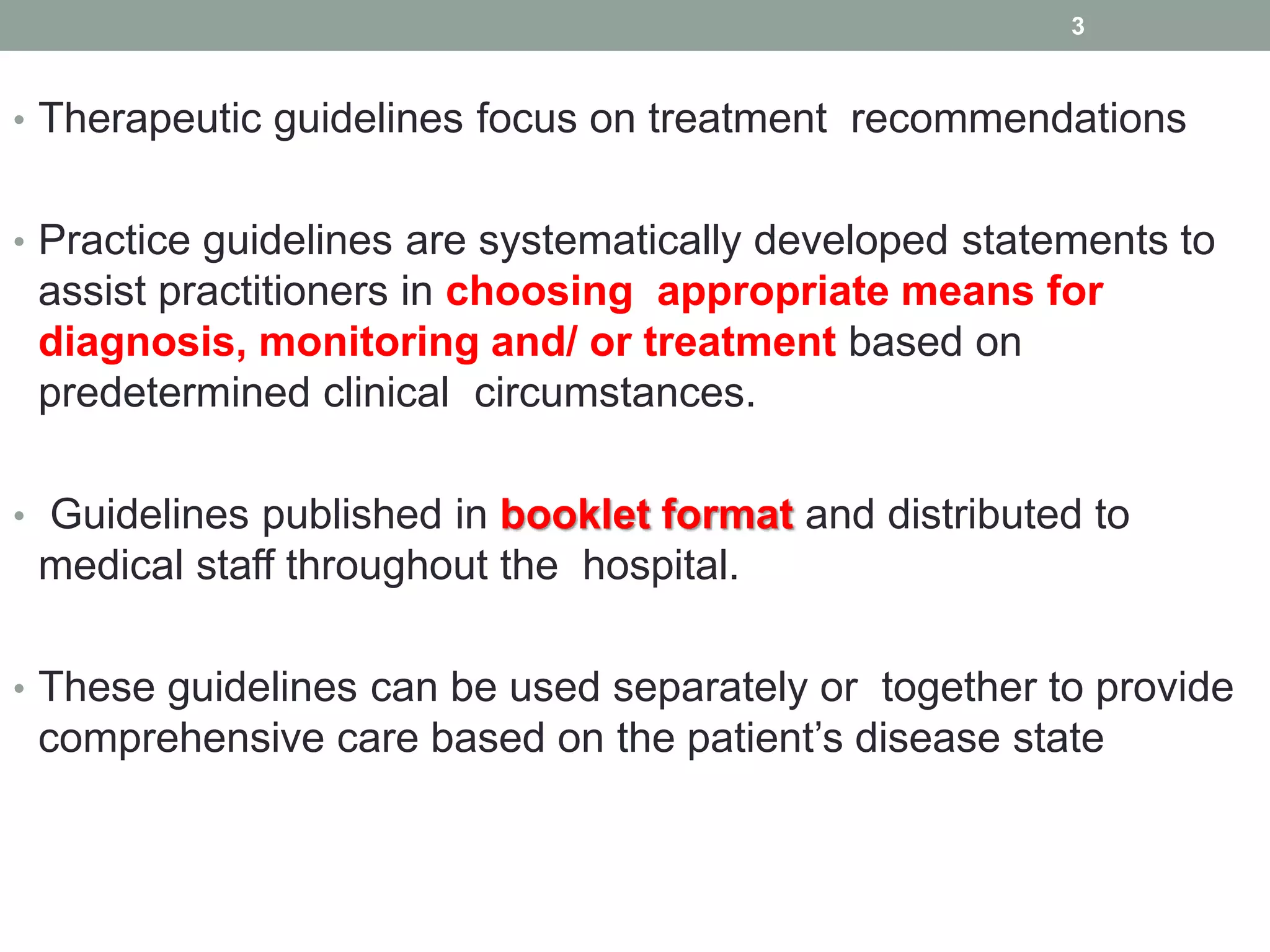 Developing therapeutic guidelines | PPTX