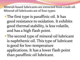 Lubricants and Lubrications | PPTX | Chemistry | Science