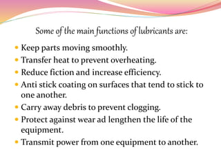 Lubricants and Lubrications | PPTX | Chemistry | Science