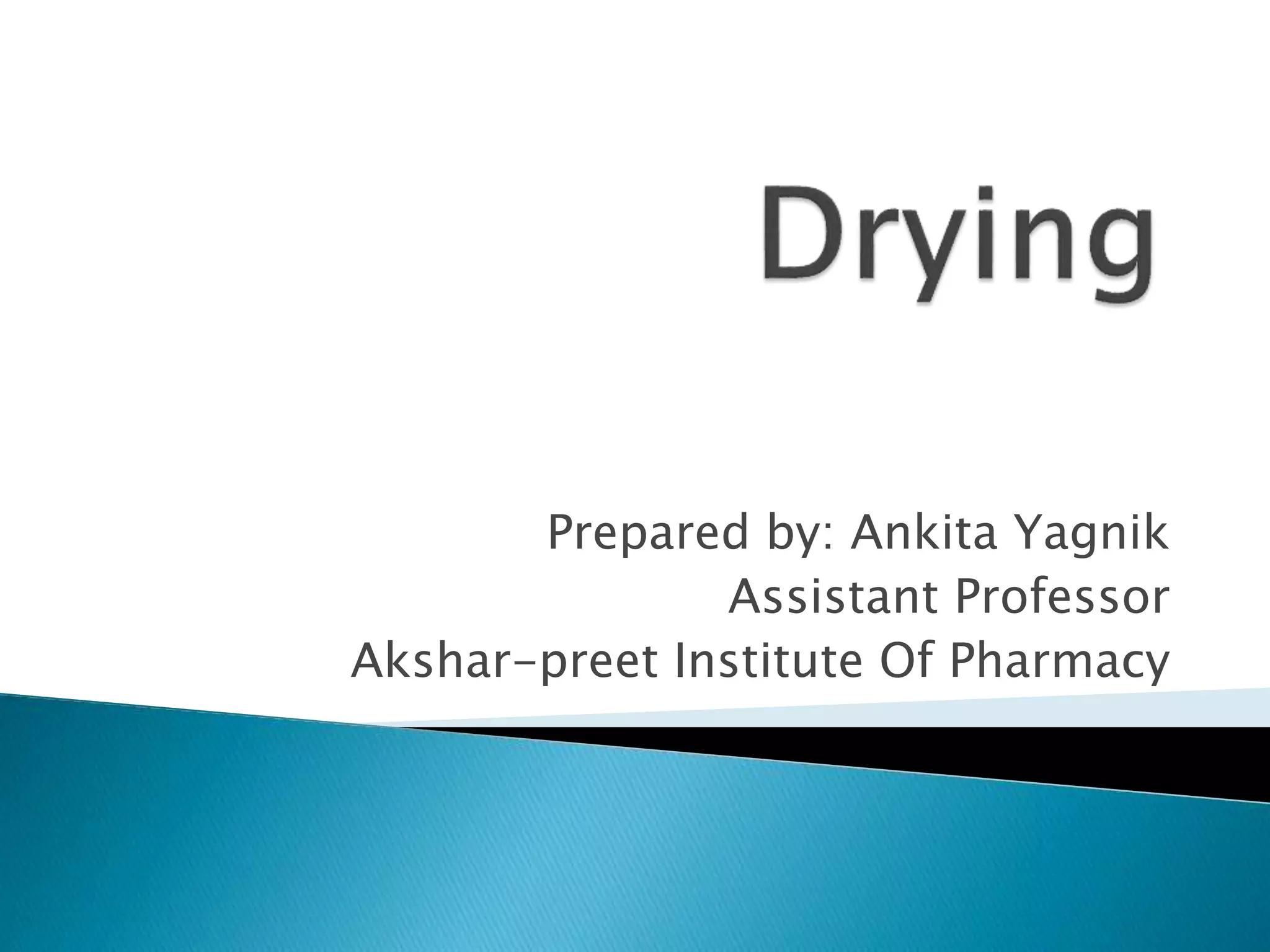 Drying - Ppt | PDF