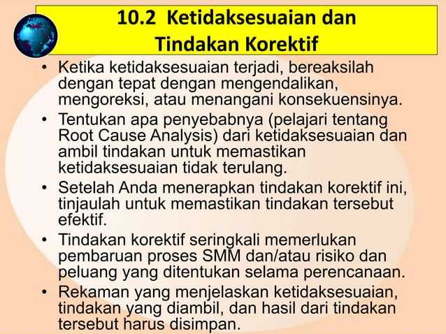 Klausul 10: Improvement (ISO 9001:2015)_ Training "SISTEM MANAJEMEN MUTU" | PPTX