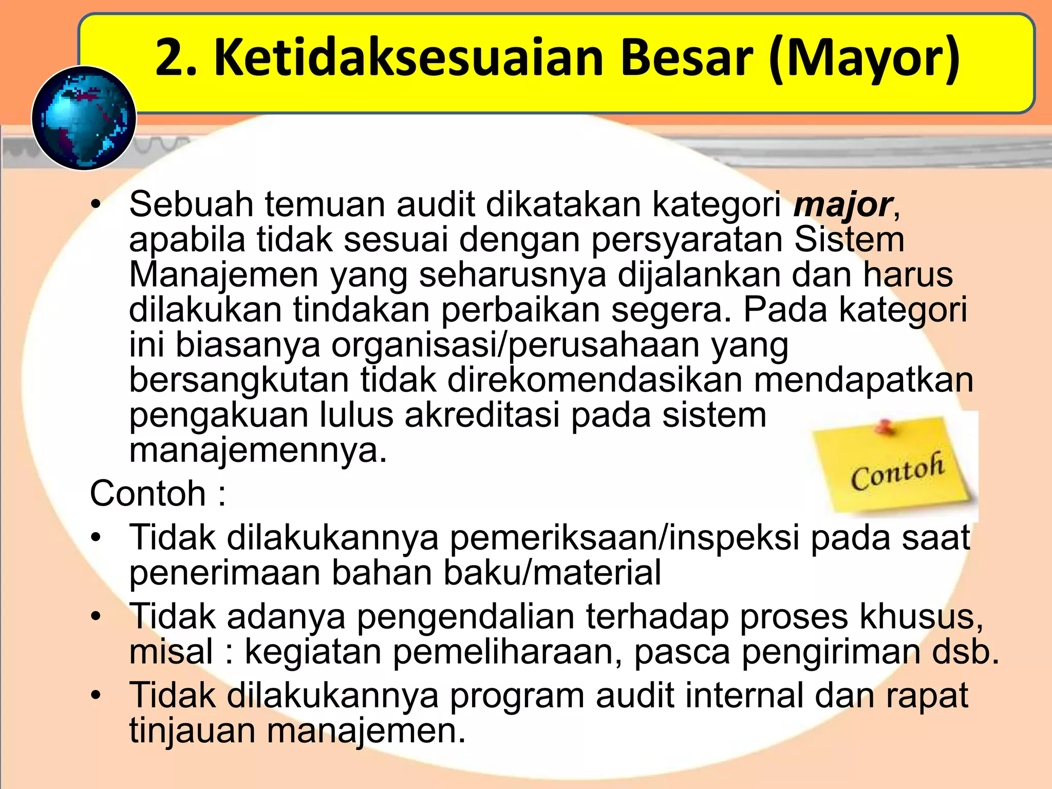 Bukti, Temuan, Kesimpulan dan Saran Audit _"AUDIT SISTEM MANAJEMEN ...