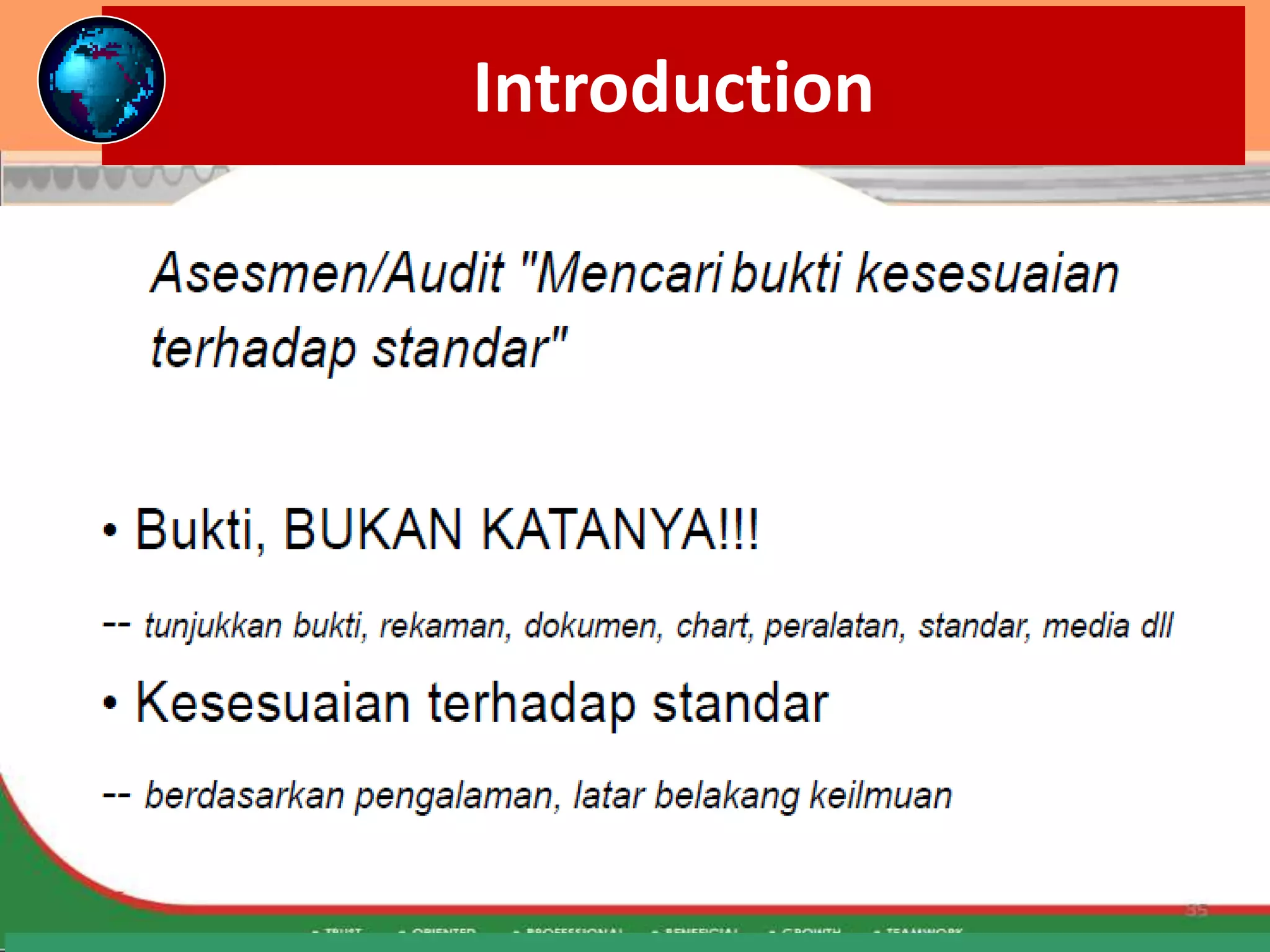 Bukti, Temuan, Kesimpulan dan Saran Audit _"AUDIT SISTEM MANAJEMEN ...
