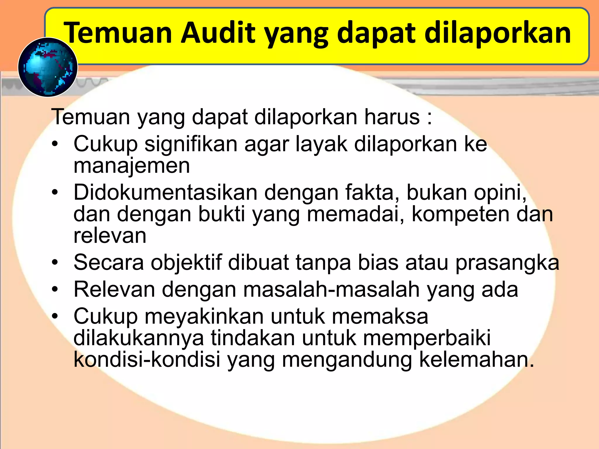 Bukti, Temuan, Kesimpulan dan Saran Audit _"AUDIT SISTEM MANAJEMEN" Training | PPTX